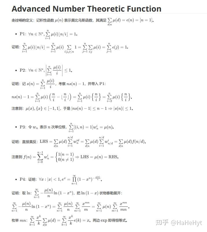 Advanced Number Theoretic Function - 知乎