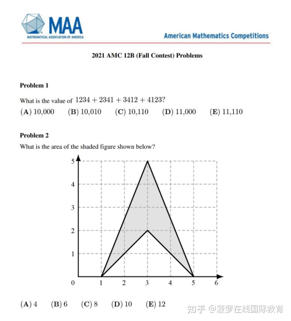 AMC历年真题+答案合集！（AMC8/10/12） - 知乎