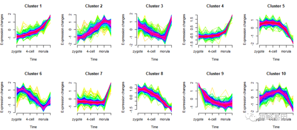 RNA 34. SCI 文章基因蛋白表达时间趋势分析及划分聚类群 (Mfuzz) - 知乎