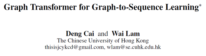 Graph Transformer for Graph2Seq Learning 阅读笔记 - 知乎