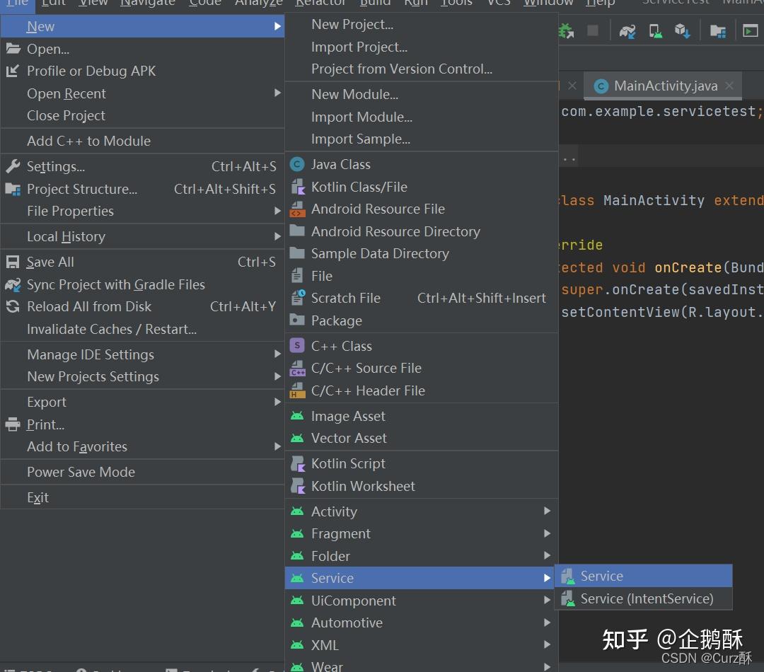 Android Studio使用onCreate()，onStartCommand()和stopService()方法来启动和停止服务 - 知乎