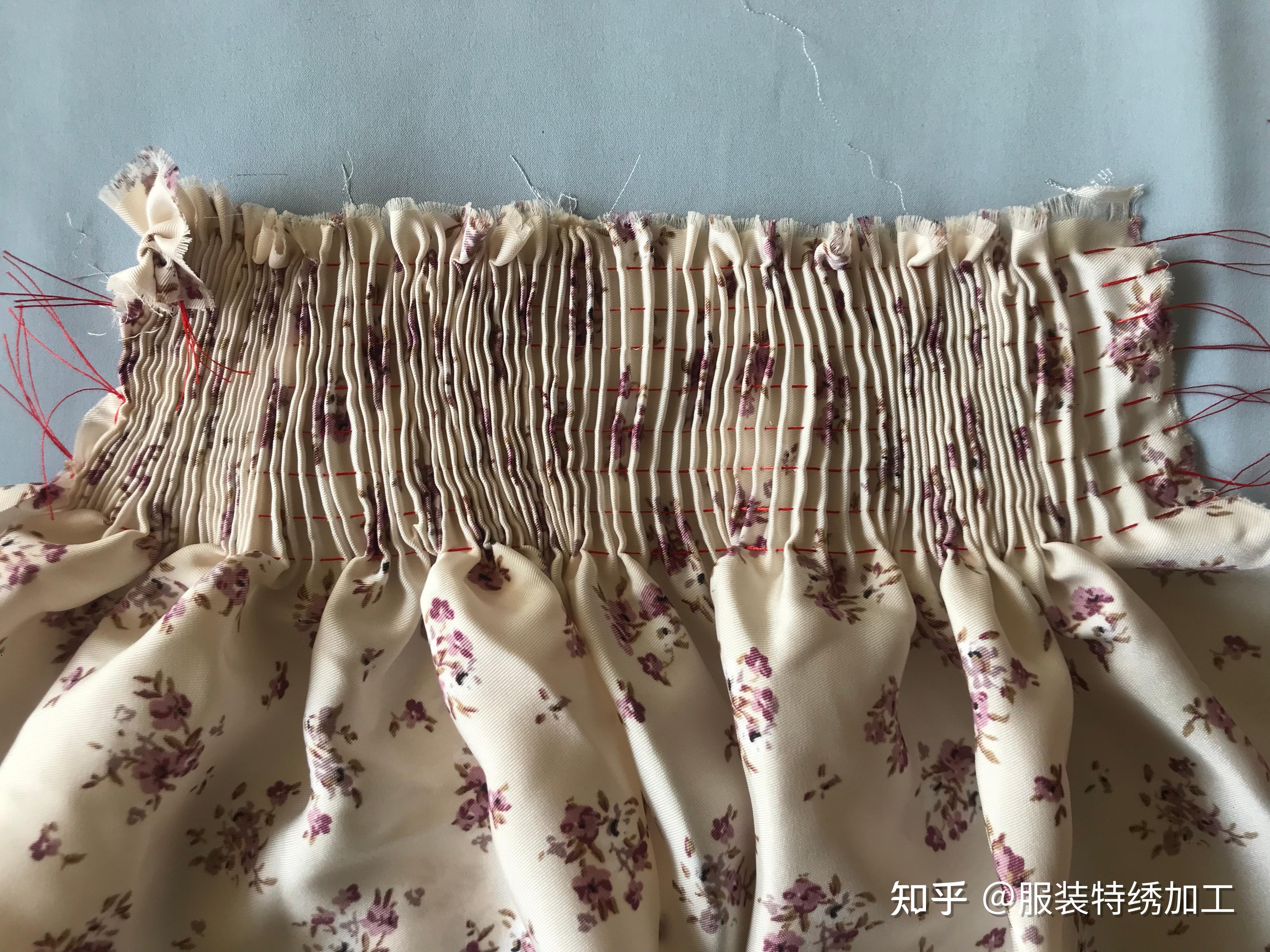 【缩褶绣面料抽褶】科普特种绣花加工工艺，分享汉服面料褶皱工艺。 - 知乎