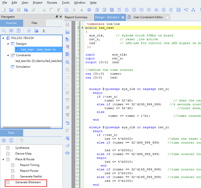 【紫光同创国产FPGA教程】【第二章】LED流水灯实验及仿真 - 知乎