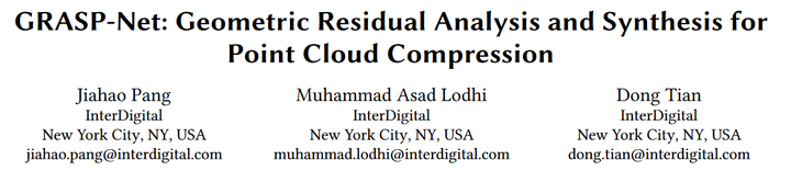 GRASP-Net: Geometric Residual Analysis and Synthesis for Point Cloud ...