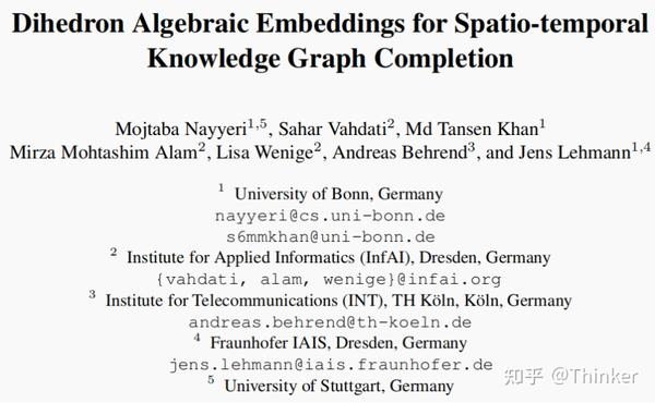 Dihedron Algebraic Embeddings for Spatio-temporal Knowledge Graph ...