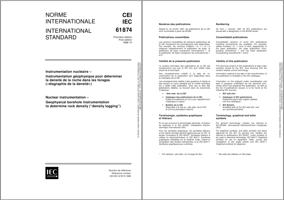 IEC 61874-1998（原版PDF）+Chinese（ISO中文版翻译）核仪器 - 用于确定岩石密度的地球物理钻孔仪器（“密度测井”） - 知乎