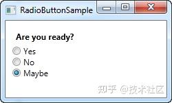 WPF 入门教程RadioButton使用 - 知乎