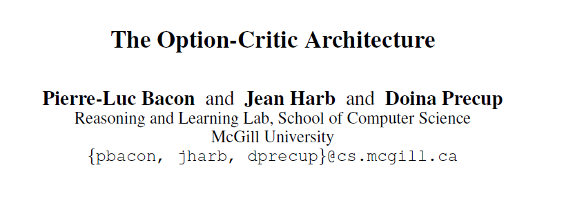 【分层强化学习】The Option-Critic Architecture 阅读笔记 - 知乎