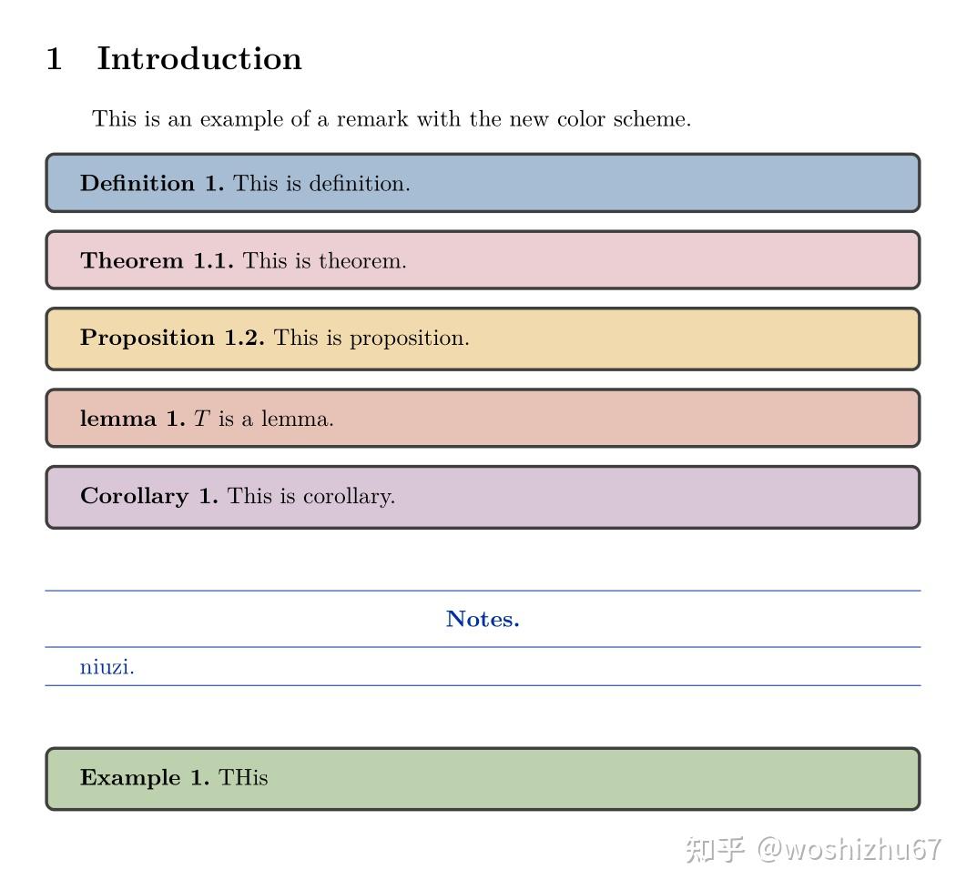 自用的 Latex 笔记模板 - 知乎