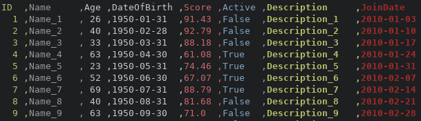 VIM学习笔记 Rainbow CSV数据编辑 - 知乎
