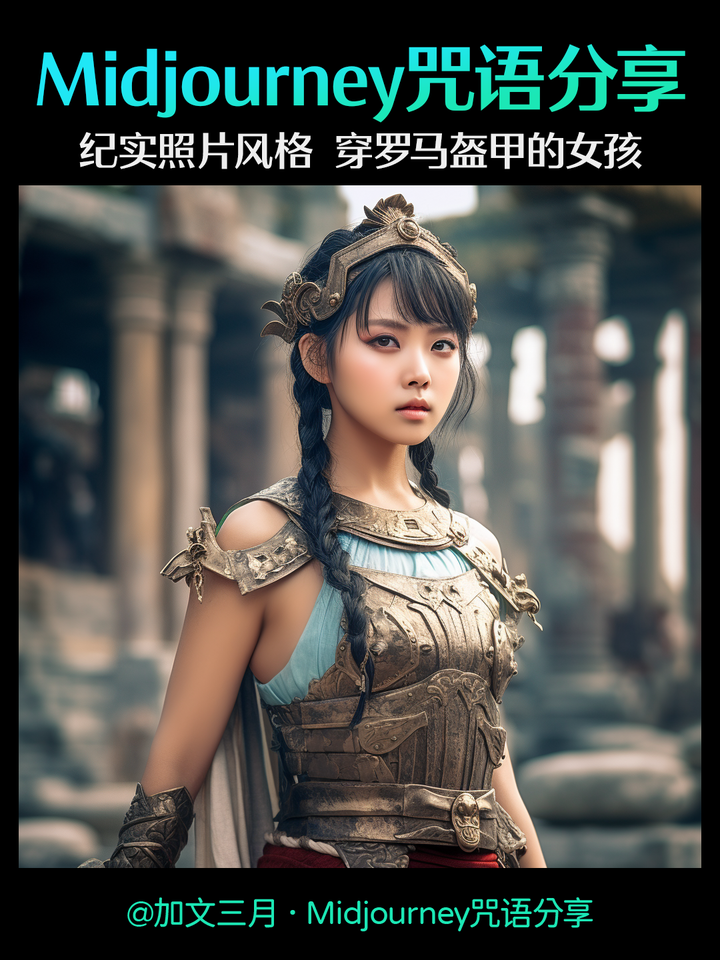 Midjourney咒语分享（13）罗马盔甲的女孩 - 知乎