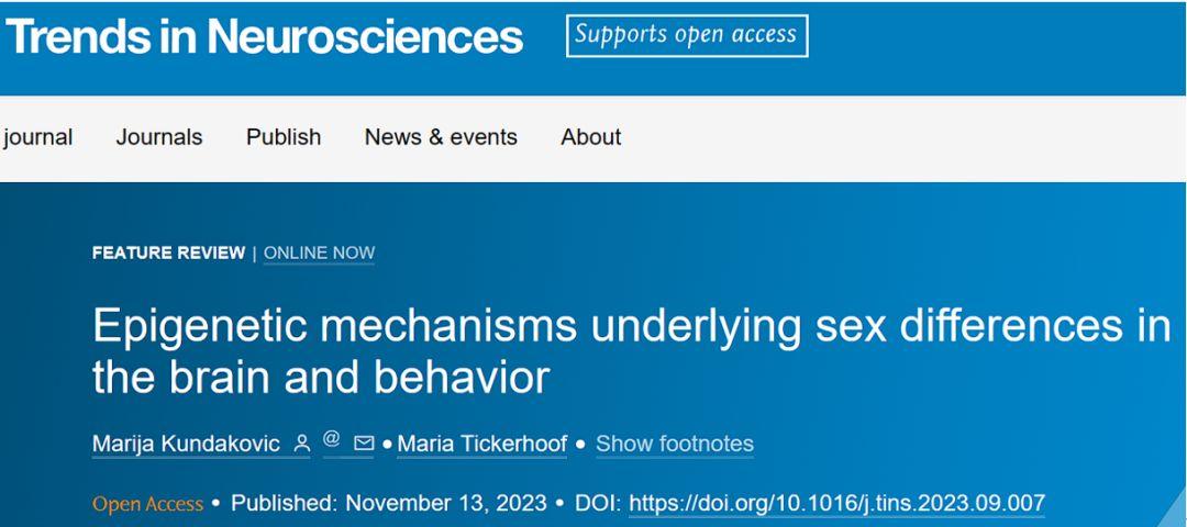 Trends Neurosci：大脑和行为性别差异的表观遗传学机制 - 知乎