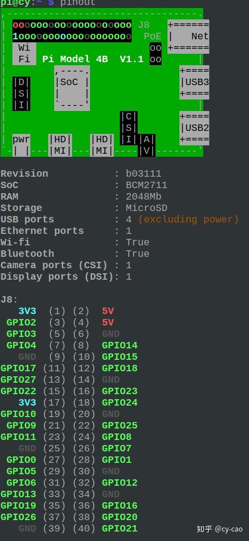 树梅派4－查看GPIO信息&升级WiringPi - 知乎