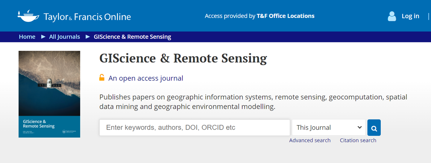 SCI期刊合集 | GIS & 遥感领域研究必读！ - 知乎