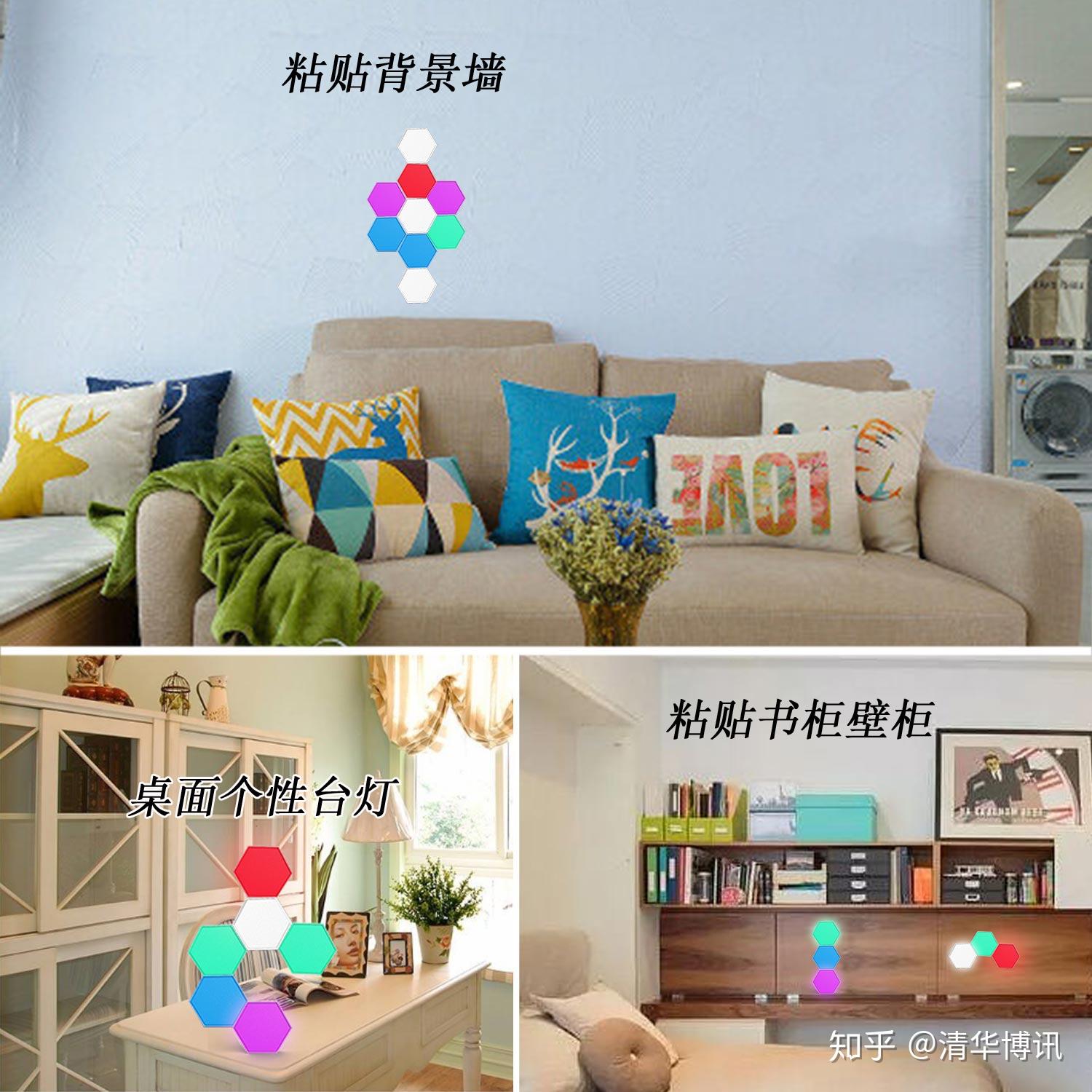 创意DIY拼接RGBW量子灯六边形七彩变色蜂窝灯蜂巢灯led台灯小夜灯 - 知乎