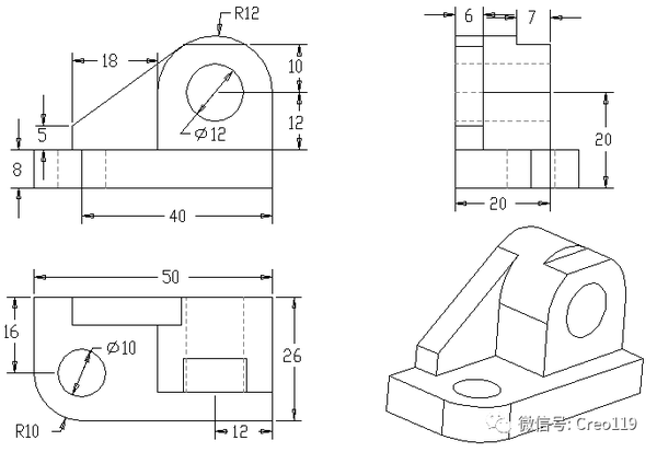 Proe（Creo）经典练习图 - 知乎