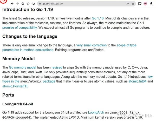Go 1.19 开始原生支持 LoongArch 架构 - 知乎