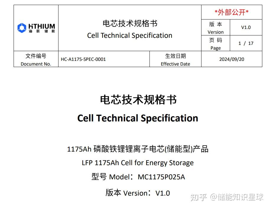 Hithium_TS_∞Cell 1175Ah_电芯技术规格书 - 知乎
