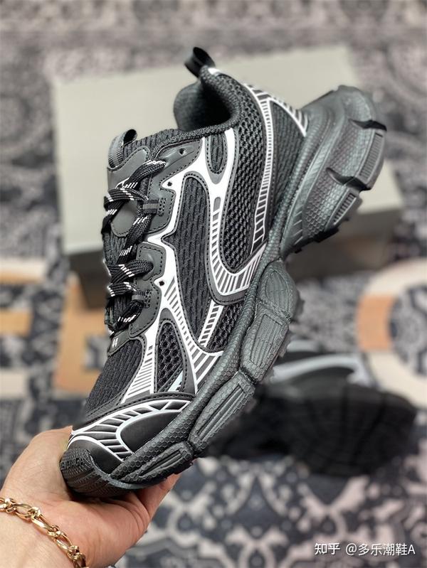 巴黎世家BALENCIAGA 3XL Sneakers 3+系列低帮复古阔型底姥爹风潮流百搭休闲慢跑鞋“网织黑白”679442 W1BC2 ...