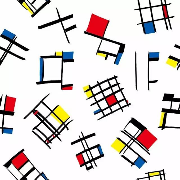 蒙德里安《红黄蓝的构成》--美术100