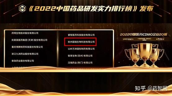 位列第9！国瑞生物跻身2022年中国CDMO企业前列 - 知乎