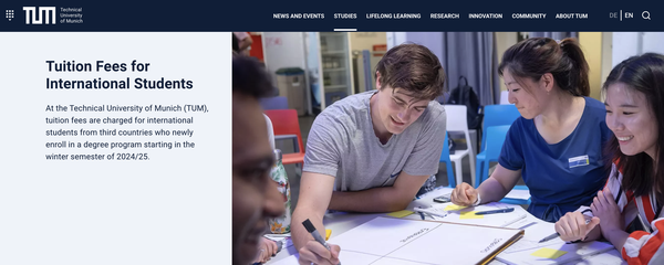 定了！德国慕尼黑工业大学TUM2024开始收学费！硕士一年最高1.2万欧 - 知乎