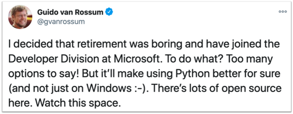 求职干货 | Python之父复出，微软押宝！这门编程语言为何如此重要？ - 知乎