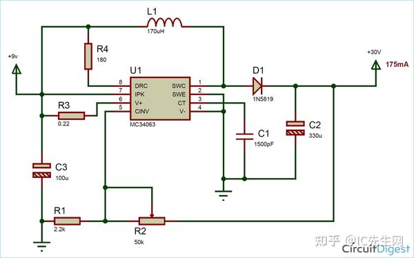 使用MC34063的可变输出电压直流到直流升压转换器 - 知乎