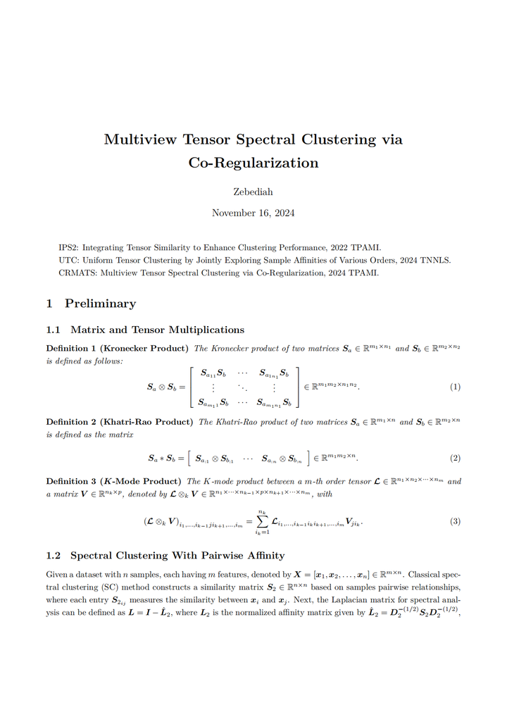 论文复述:multiview Spectral Clustering 知乎