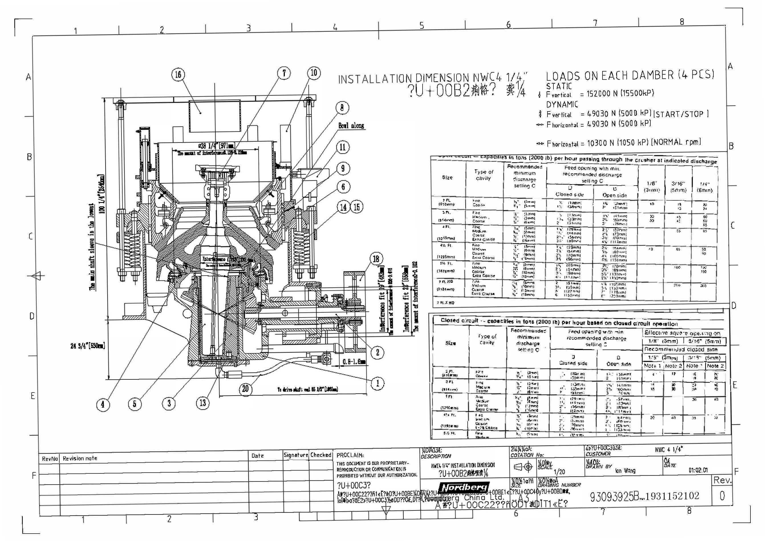 FT（YP）Symons西蒙斯圆锥式破碎机图纸2Ft3Ft4.25Ft 5Ft 5.5Ft 7Ft-Simmons cone crusher ...