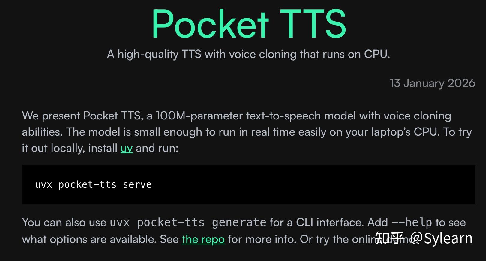 pocket-tts | 一款跑在CPU上的轻量级语音合成引擎 - 知乎