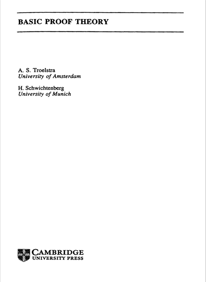 读 A. S. Troelstra 之 Basic Proof Theory - 知乎
