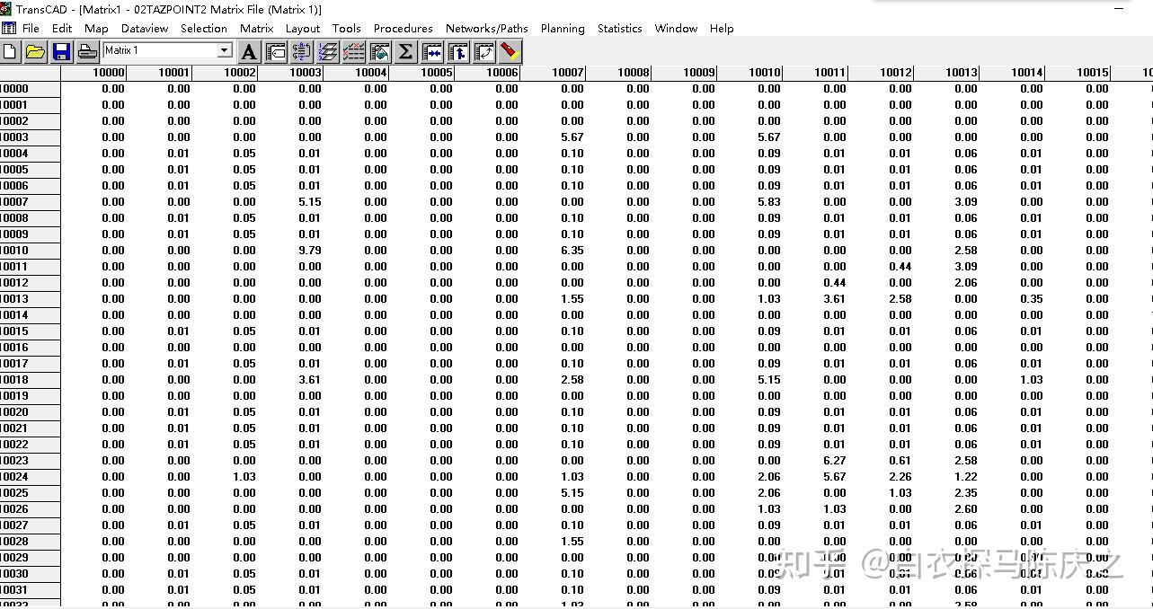 transcad 导入excel格式的OD数据到mtx矩阵