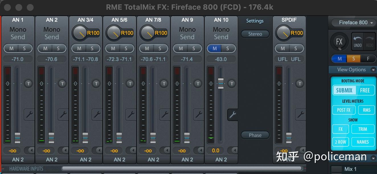 用RME声卡录音时如何使用TotalMix将话筒输入通道映射到1/2输入声道 - 知乎