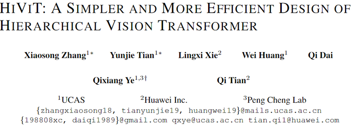 HIVIT: A SIMPLER AND MORE EFFICIENT DESIGN OFHIERARCHICAL VISION ...