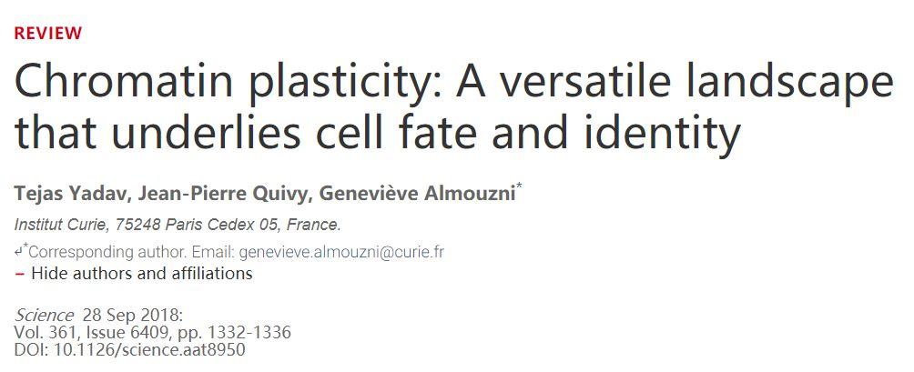 Science专刊丨四篇综述聚焦表观遗传调控与发育 - 知乎