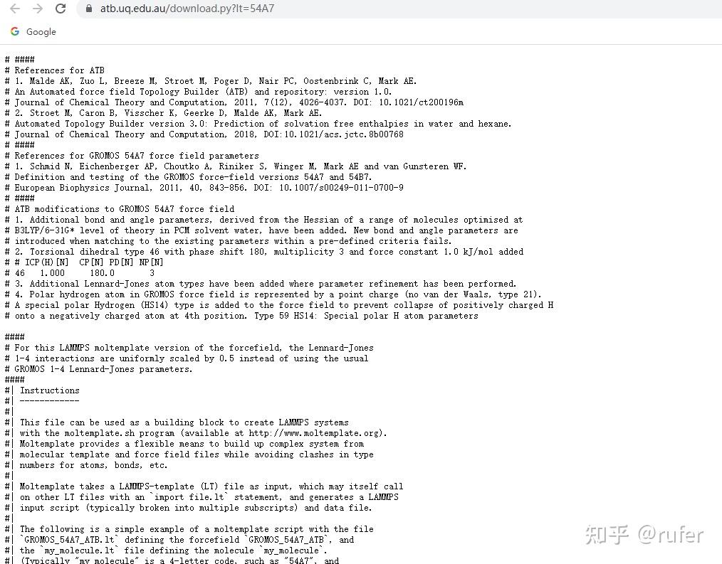 利用ATB数据库生成带力场参数lammps的data文件 - 知乎