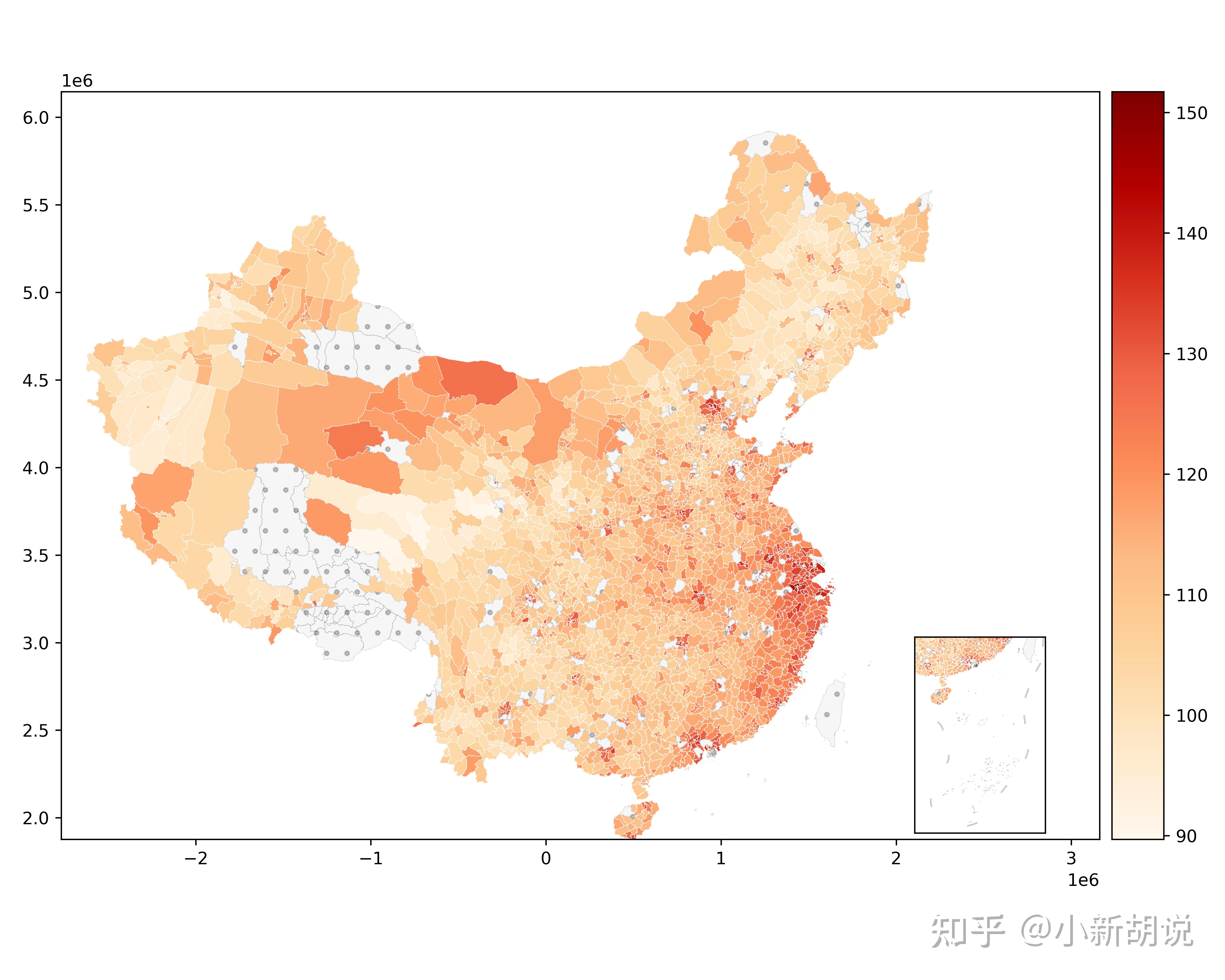 Python地图热力图可视化|以中国各区县数字普惠金融发展水平为例 - 知乎