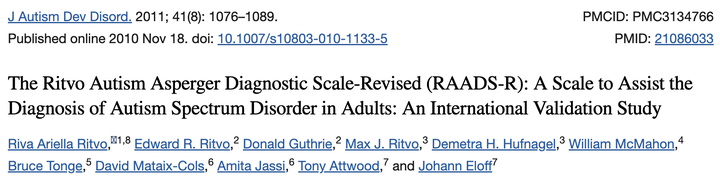 浅谈ASD诊断：RAADS-R量表｜自我诊断 - 知乎