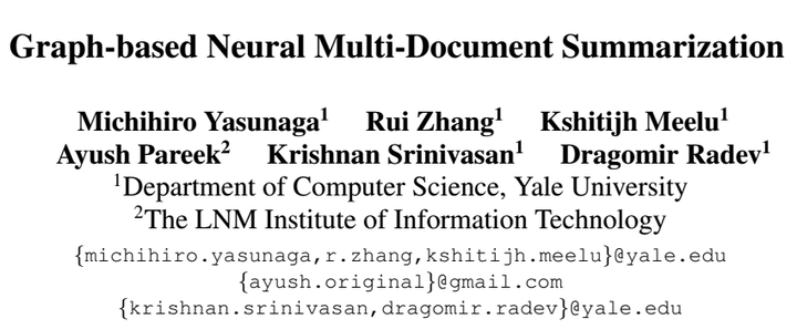 《Graph-based Neural Multi-Document Summarization》阅读笔记 - 知乎