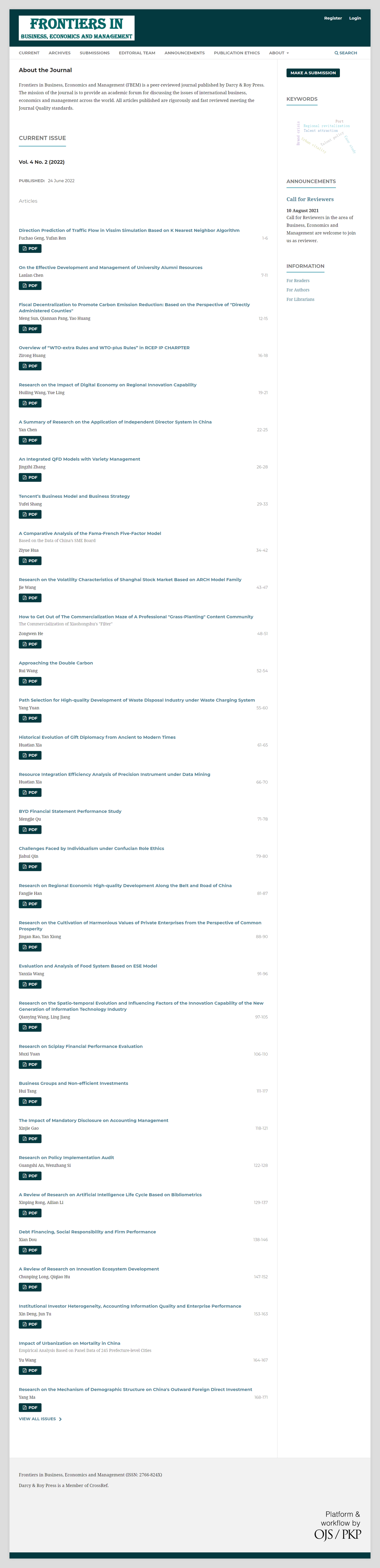 Frontiers in Business, Economics and Management (FBEM) - 知乎