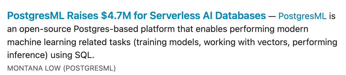 Postgresml|几乎蹭上了所有热点:向量数据库 Ai Serverless Postgres 知乎