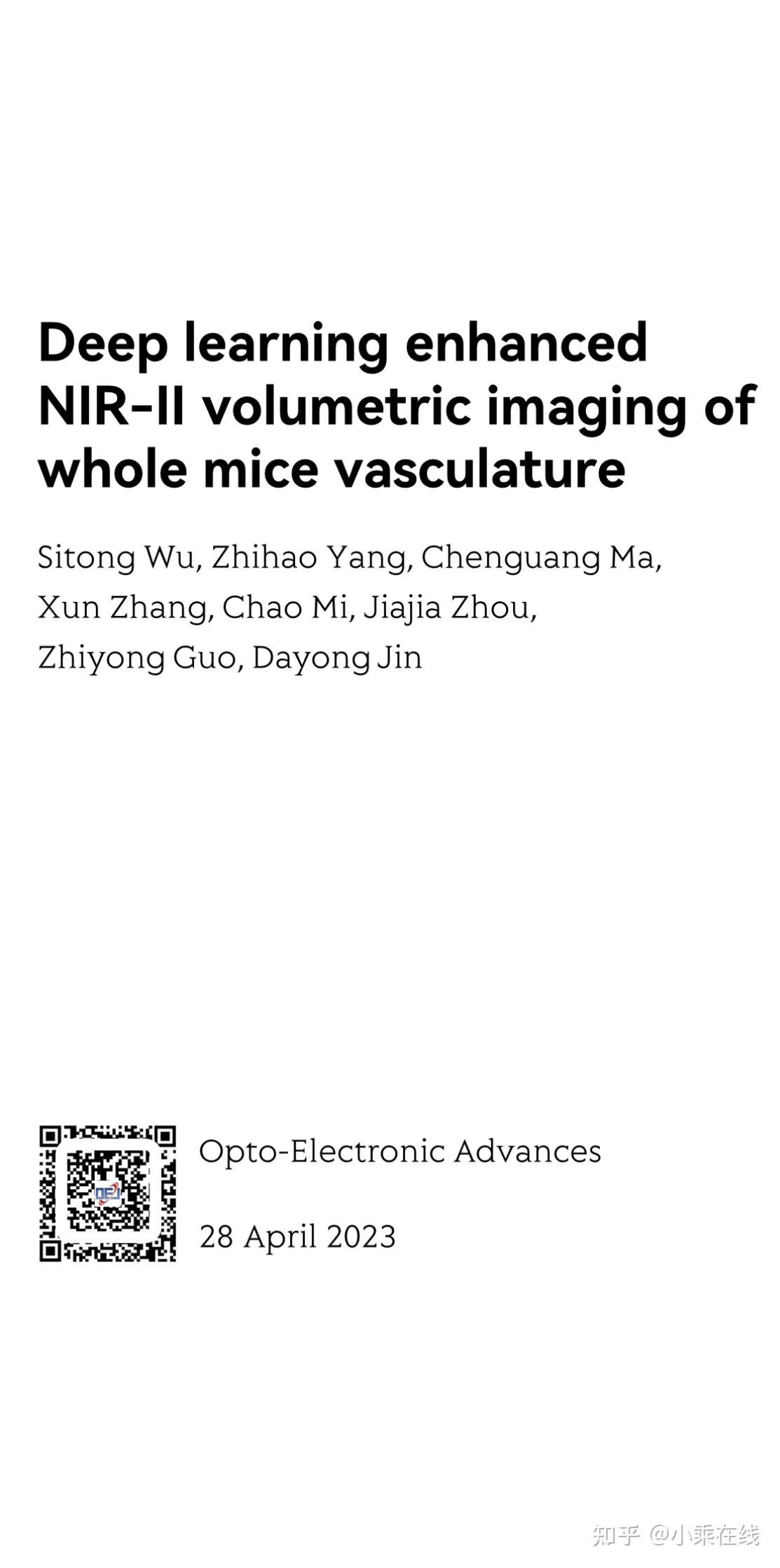 Deep learning enhanced NIR-II volumetric imaging of whole mice ...