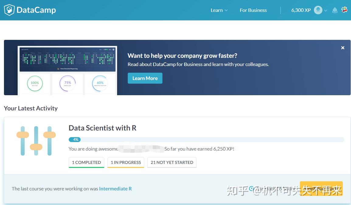 力荐学习数据科学的大本营——网站DataCamp - 知乎