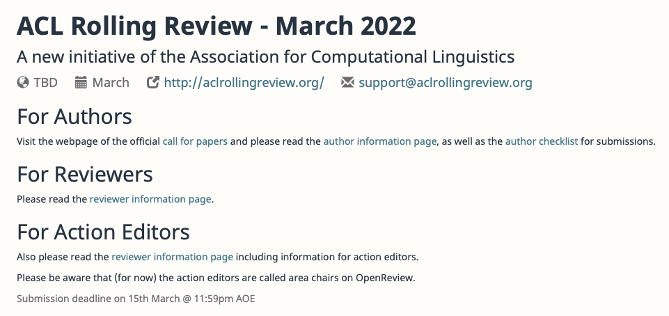 ACL Rolling Review (ARR) 投稿 - 知乎