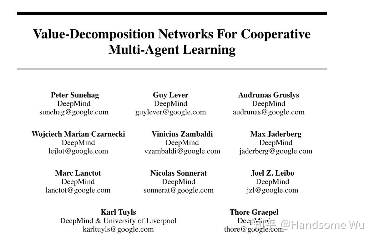 【文章精读 -- 多智能体2】VDN - 知乎