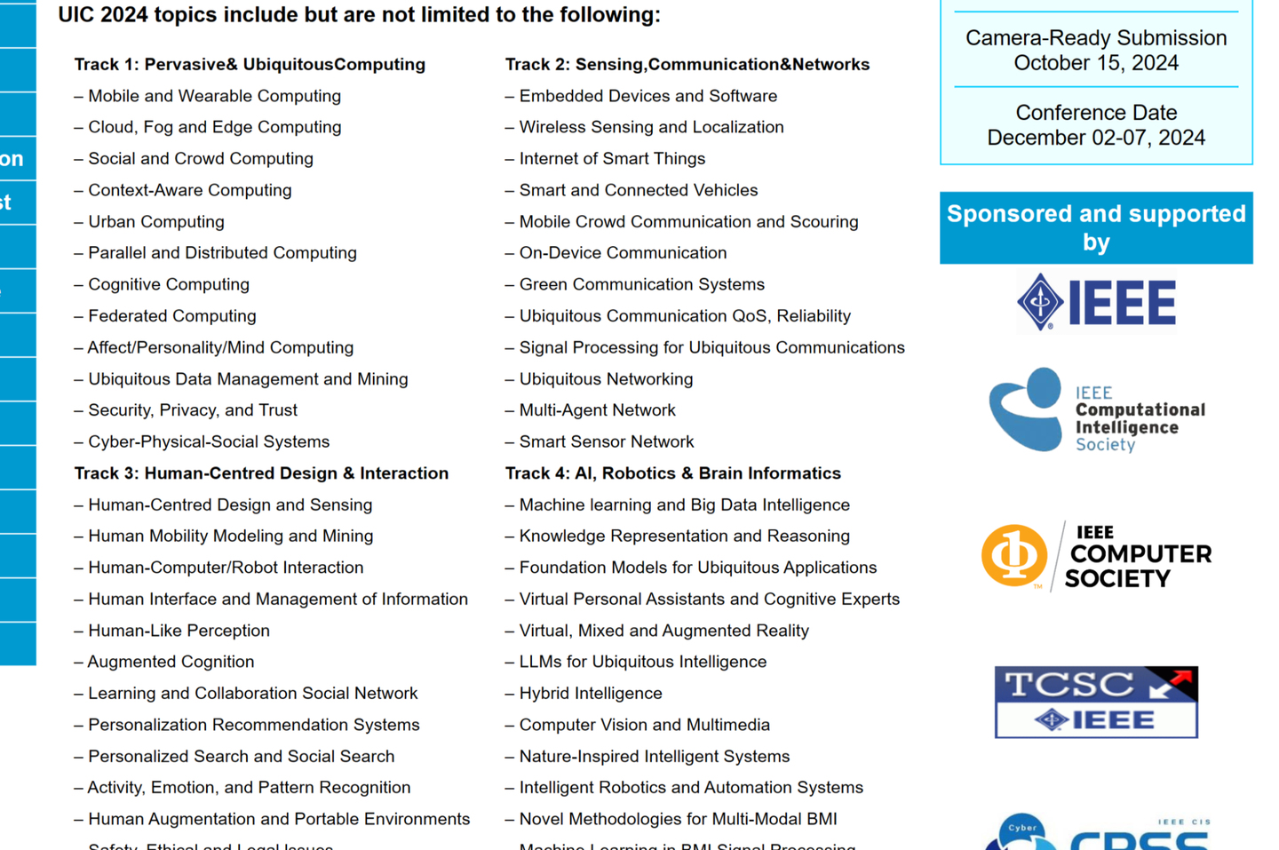 UIC2024即将截稿(附投稿交流群) - 知乎