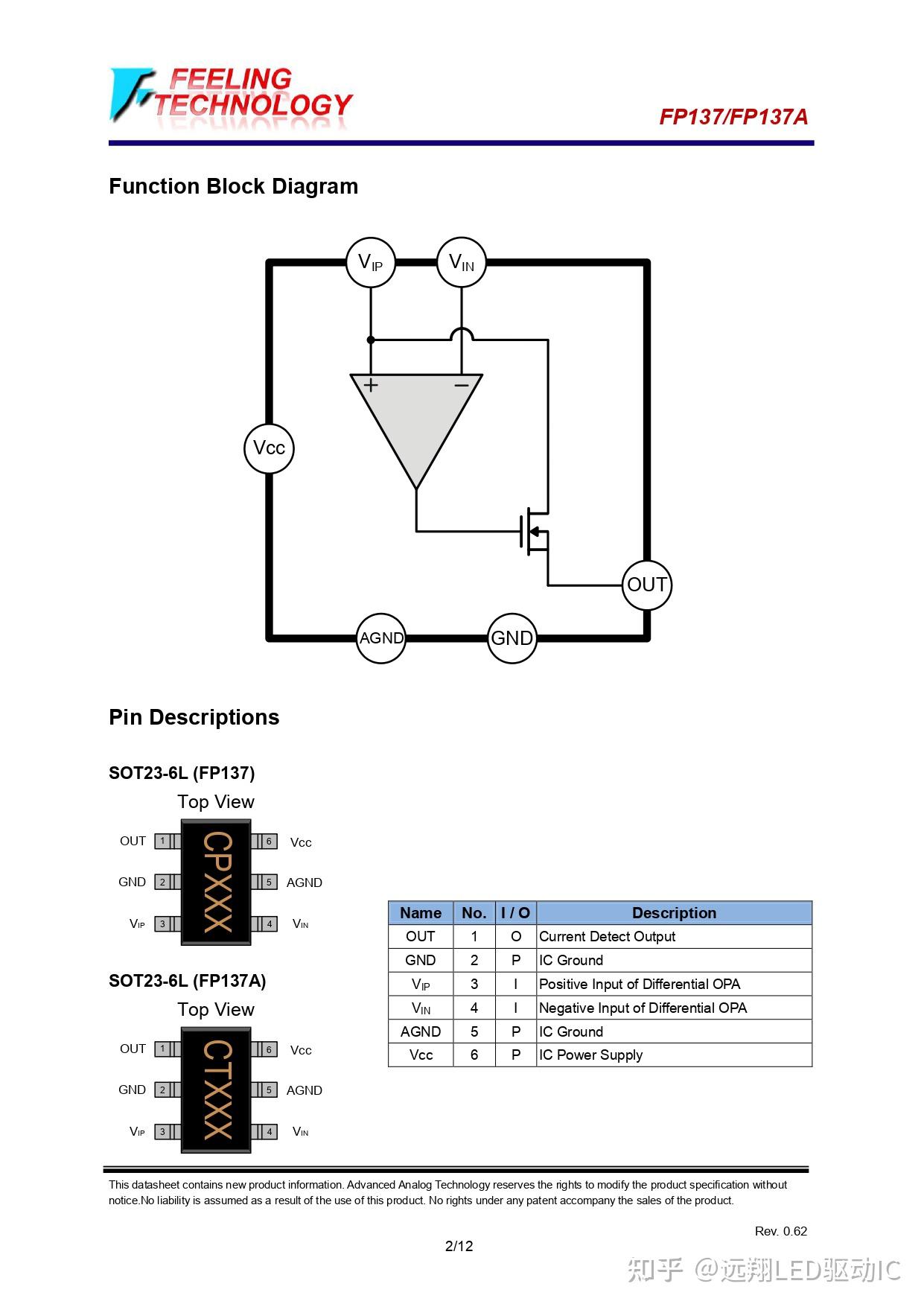 高端电流检测IC芯片 FP137PDF说明书 规格书 应用手册参数耐压45V - 知乎