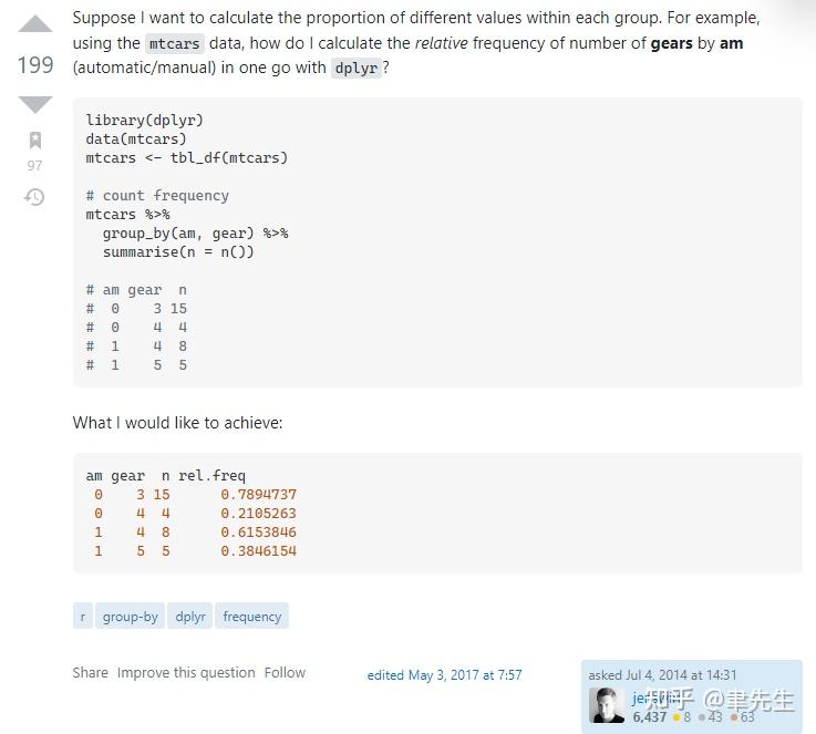R语言：分组求比例 Relative frequencies / proportions with dplyr - 知乎