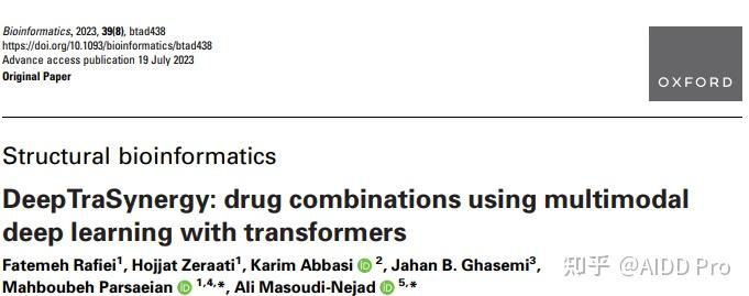DeepTraSynergy：利用多模态深度学习与Transformer实现药物组合 - 知乎